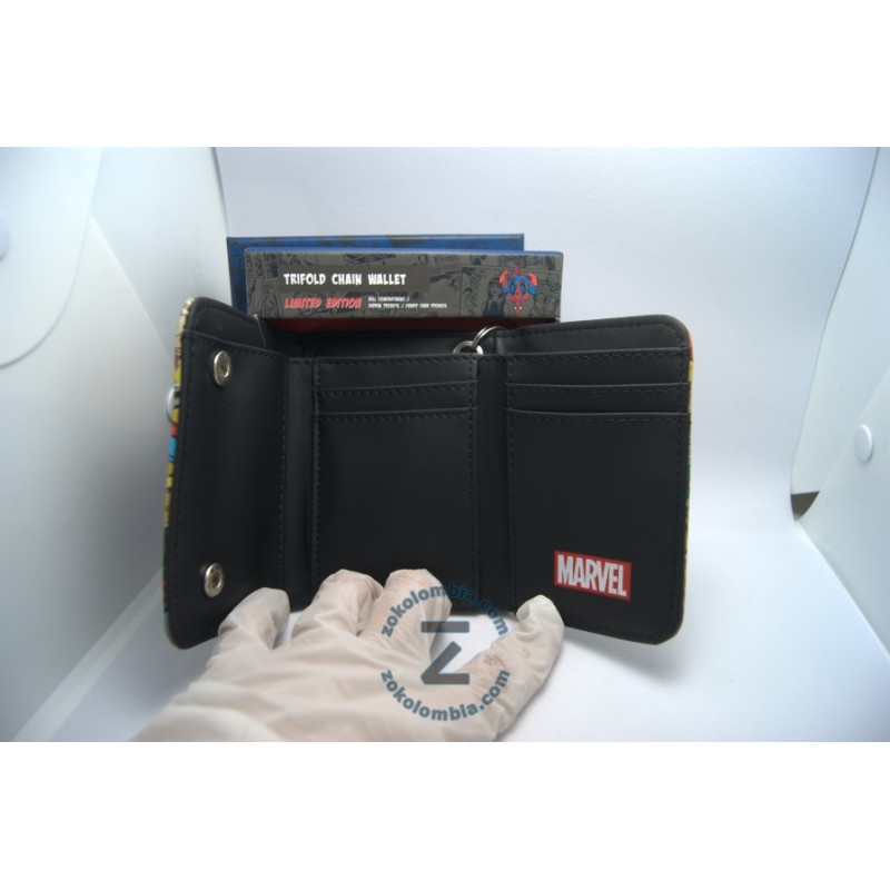 Billetera del Hombre Araña de Marvel con Cadena y Caja Coleccionable